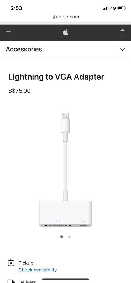 Original Apple Lightning to VGA Adapter, Mobile Phones & Gadgets ...