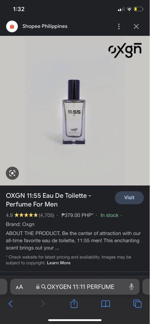 OXYGEN 11:55 MEN EAU DE TOILETTE PERFUME, Beauty & Personal Care ...