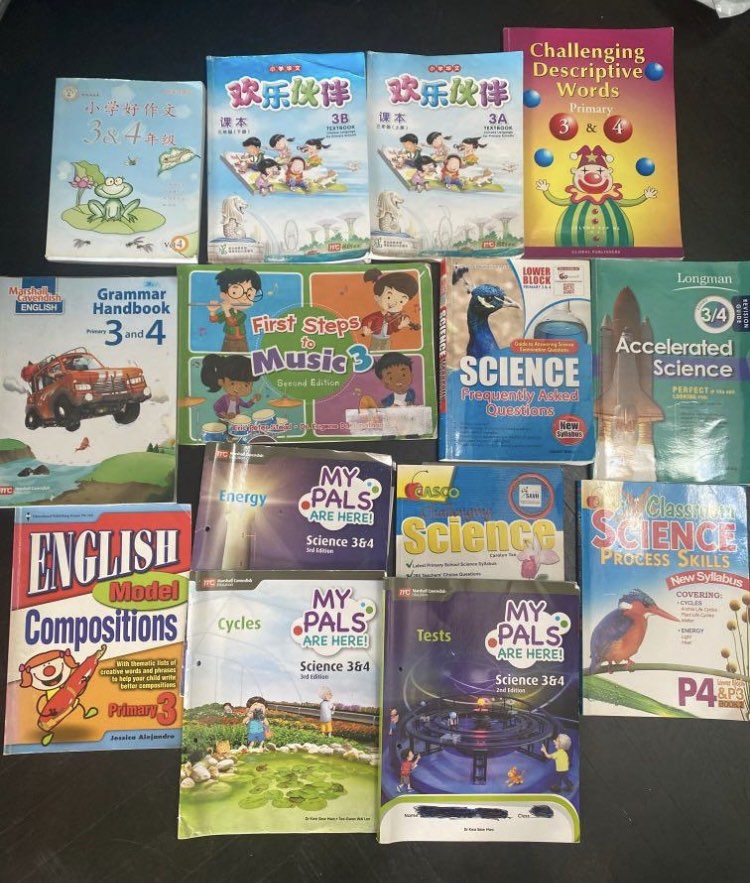 P3 chinese textbooks 3A 3B music science assessment books bundle ...