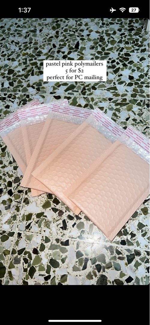 Pastel Pink Bubble Wrapped Polymailer, Hobbies & Toys, Memorabilia ...