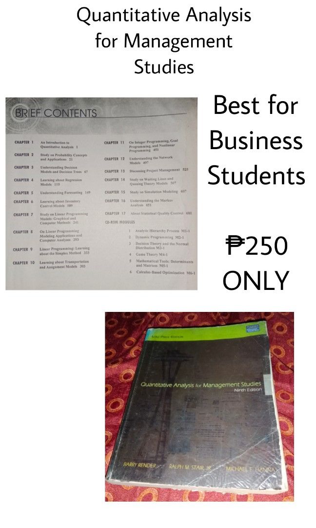 Quantitative Analysis for Management Studies, Hobbies & Toys, Books ...