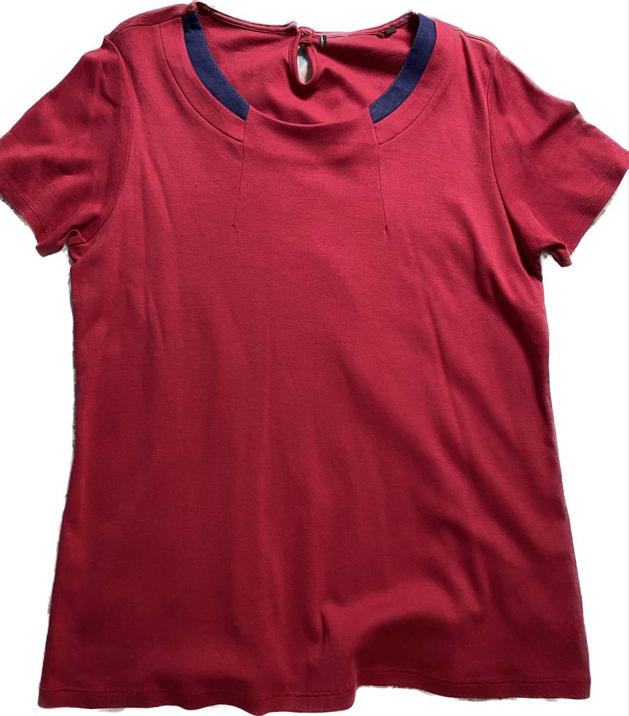 Red Formal Top, Women's Fashion, Tops, Blouses on Carousell