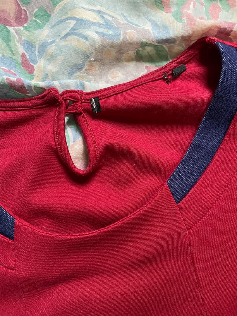 Red Formal Top, Women's Fashion, Tops, Blouses on Carousell