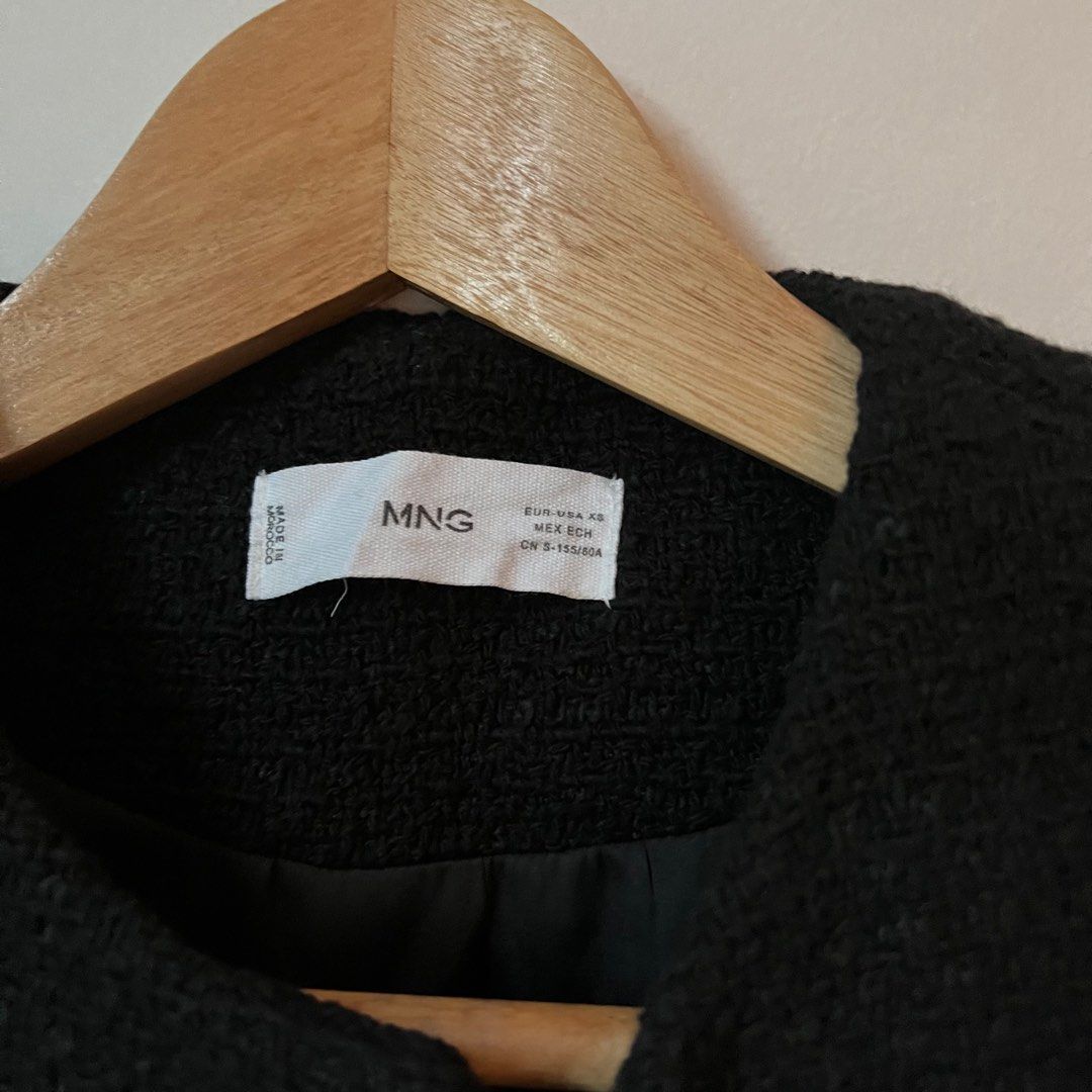 RTP129 Mango Collarless Boucle Jacket, Women's Fashion, Coats, Jackets ...