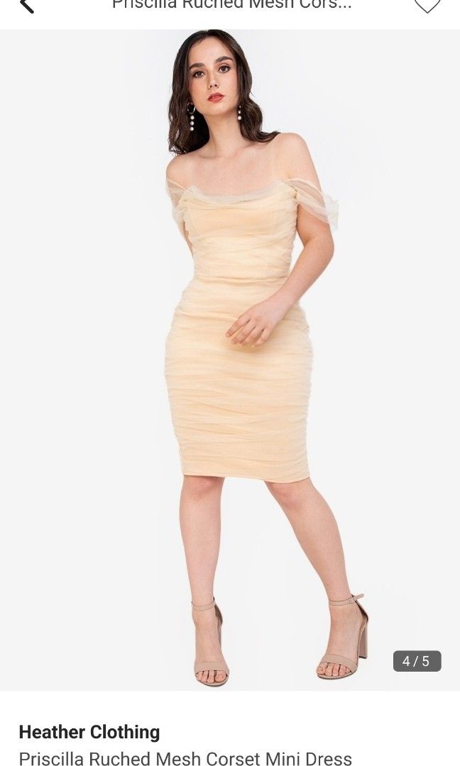 Ruched Mesh Corset Mini Dress Nude Dress Graduation Dress Wedding