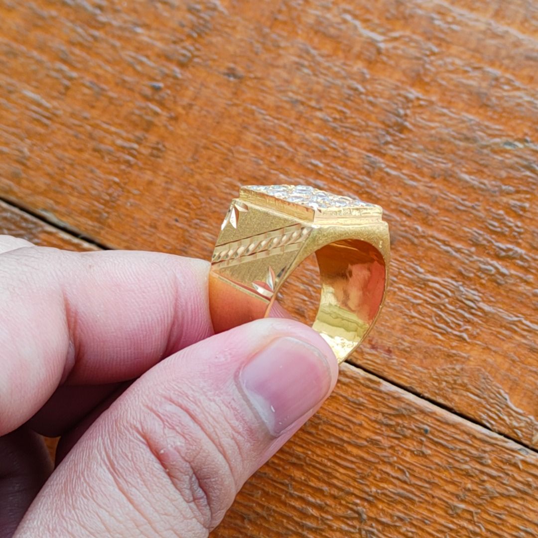 Saudi Gold ring 21k, Men's Fashion, Watches & Accessories, Jewelry on ...