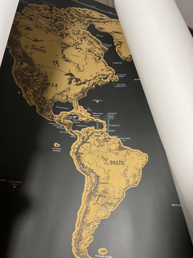 Scratch Map, Hobbies & Toys, Memorabilia & Collectibles, Vintage ...