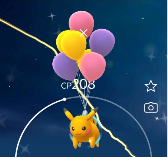 SHINY FLYING PURPLE BALLOON PIKACHU Pokemon Go, Video Gaming, Video ...