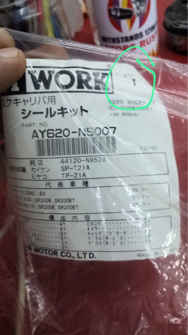 Silvia S15 Rear Caliper Seal Kit, Car Accessories, Accessories on Carousell