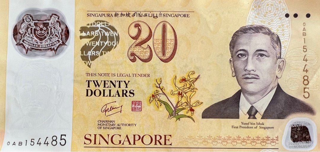 Singapore Brunei SGD 20 polymer note, Hobbies & Toys, Memorabilia ...