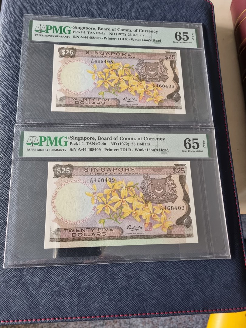 Singapore Orchid $25 2Run, PMG 65, Hobbies & Toys, Memorabilia & Collectibles, Currency on Carousell