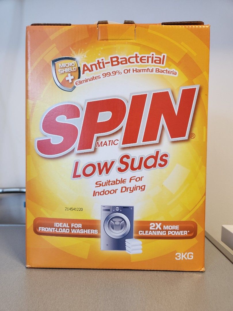 SPINmatic Low Suds Antibacterial Detergent 3kg UIC, Furniture & Home ...