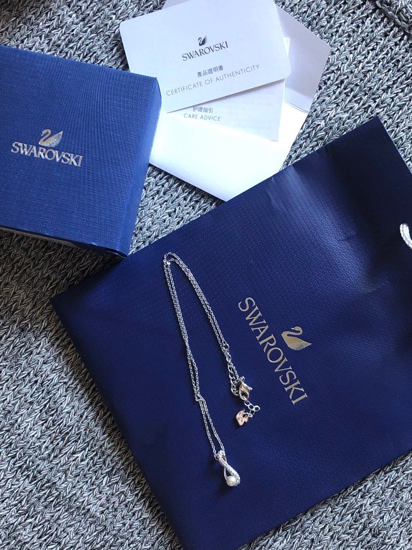 Swarovski with Authenticity Card Infinity Pearl Necklace, Women's ...