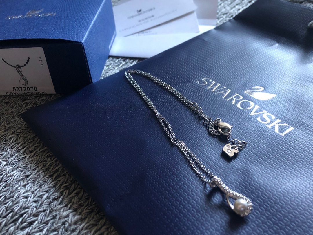 Swarovski with Authenticity Card Infinity Pearl Necklace, Women's ...
