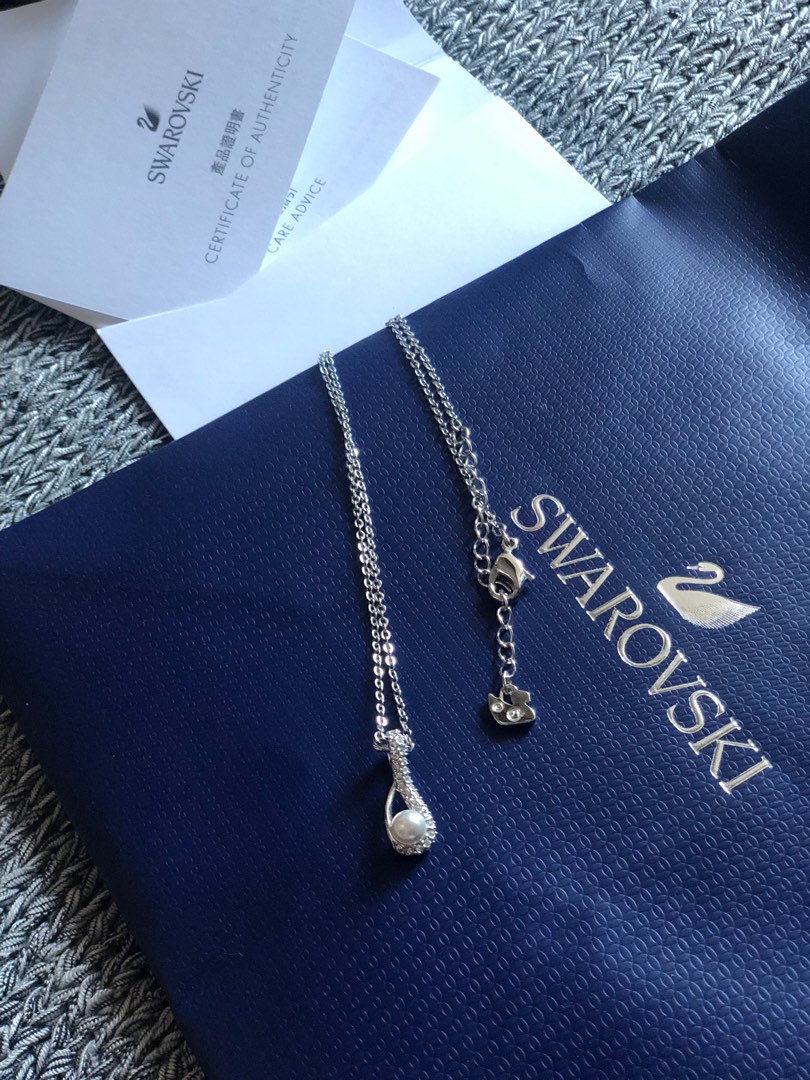 Swarovski with Authenticity Card Infinity Pearl Necklace, Women's ...