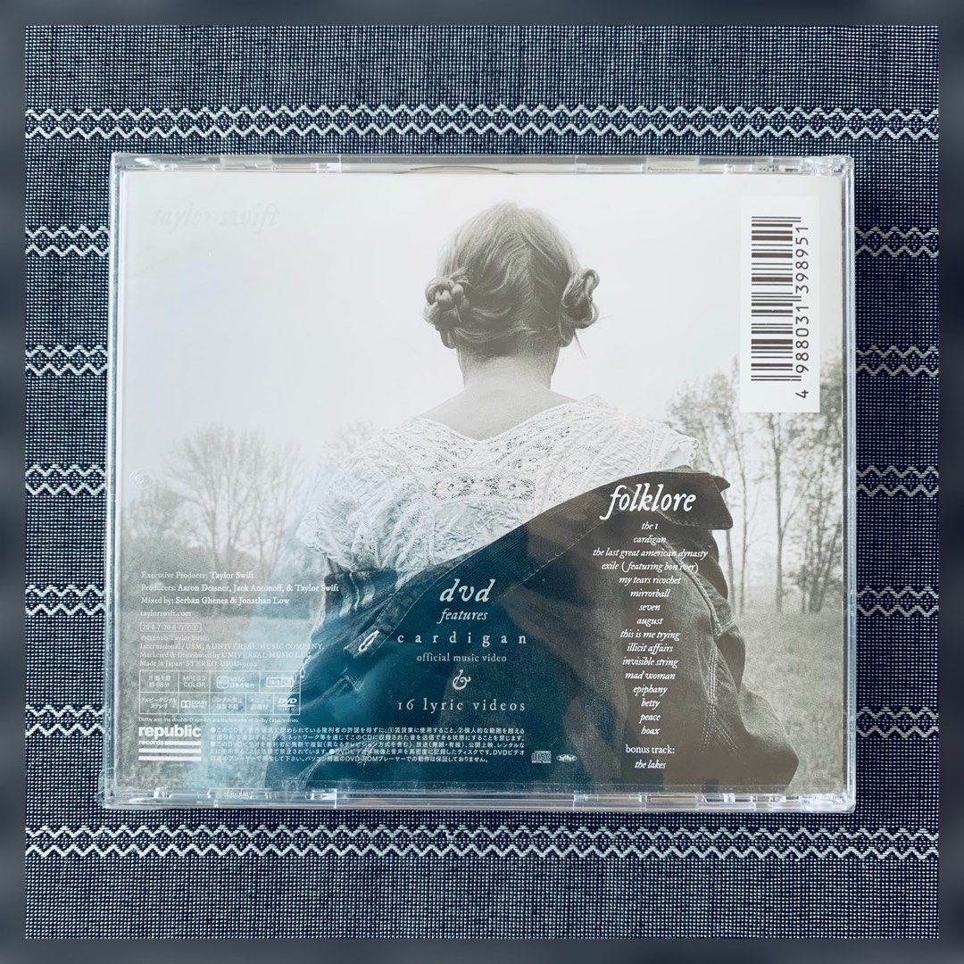 Taylor Swift - Folklore [Japan Special Edition] CD + DVD, Hobbies ...