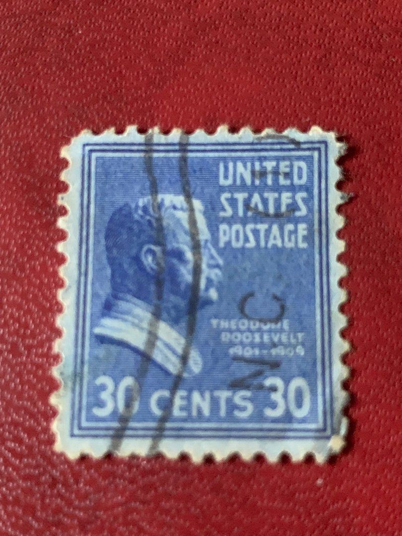 Theodore Roosevelt- US postage stamp 30 cents, Hobbies & Toys ...