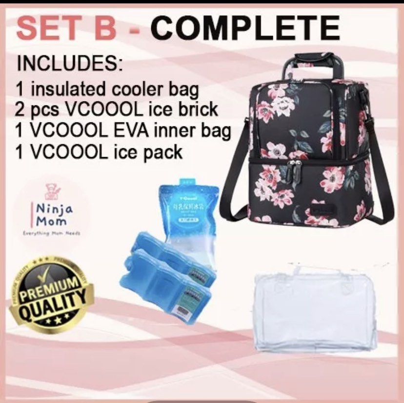V-COOL BREASTMILK COOLER BAG COMPLETE SET, Women's Fashion, Bags ...