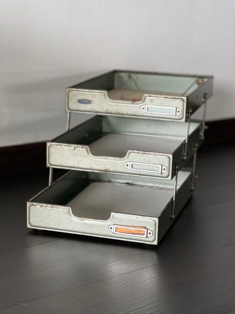 Vintage desk tray 3-tier collapsible, Furniture & Home Living, Home ...