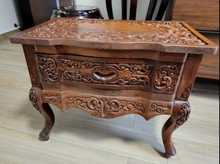 Vintage straits chinese peranakan style teak wood side table 桌子 ...