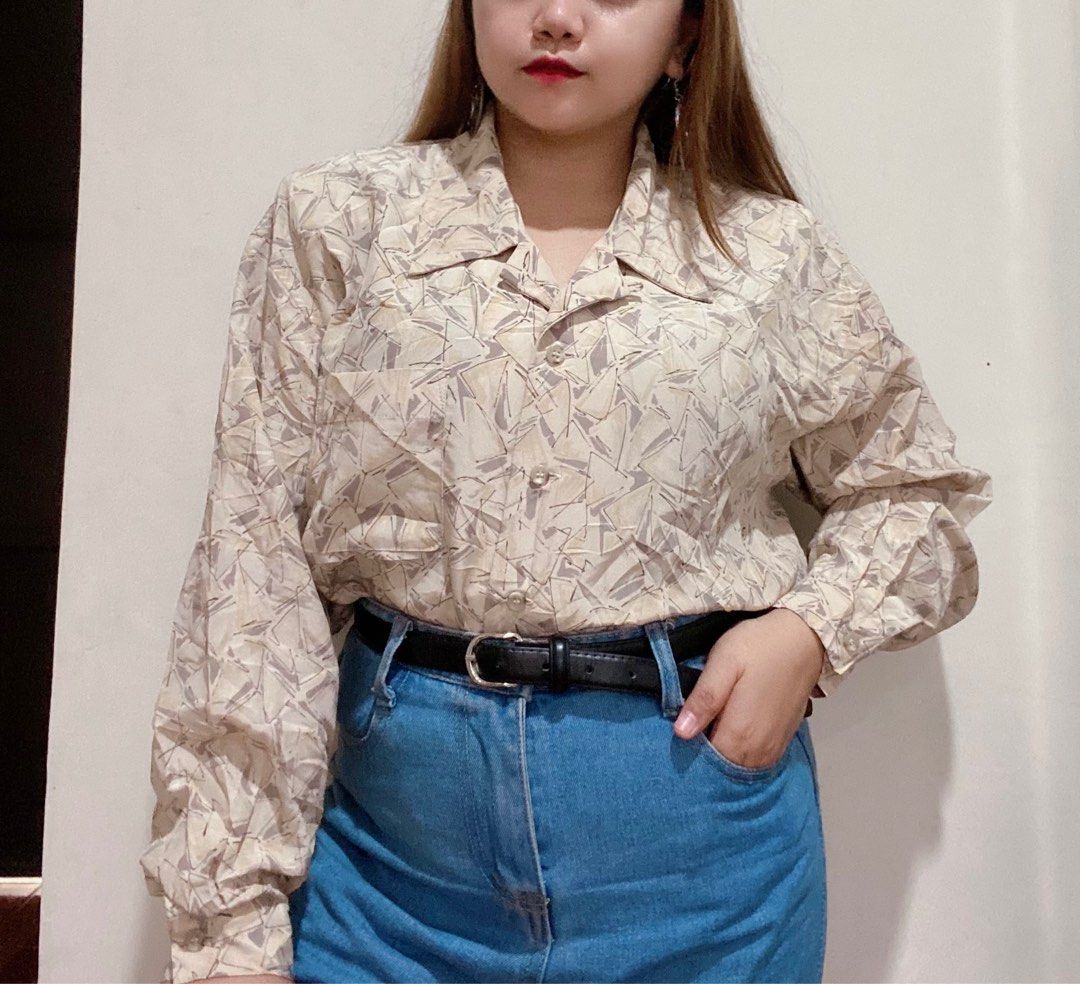 VINTAGE TOP FOR OFFICE WEAR RETRO TOP LONGSLEEVES, Women's Fashion ...