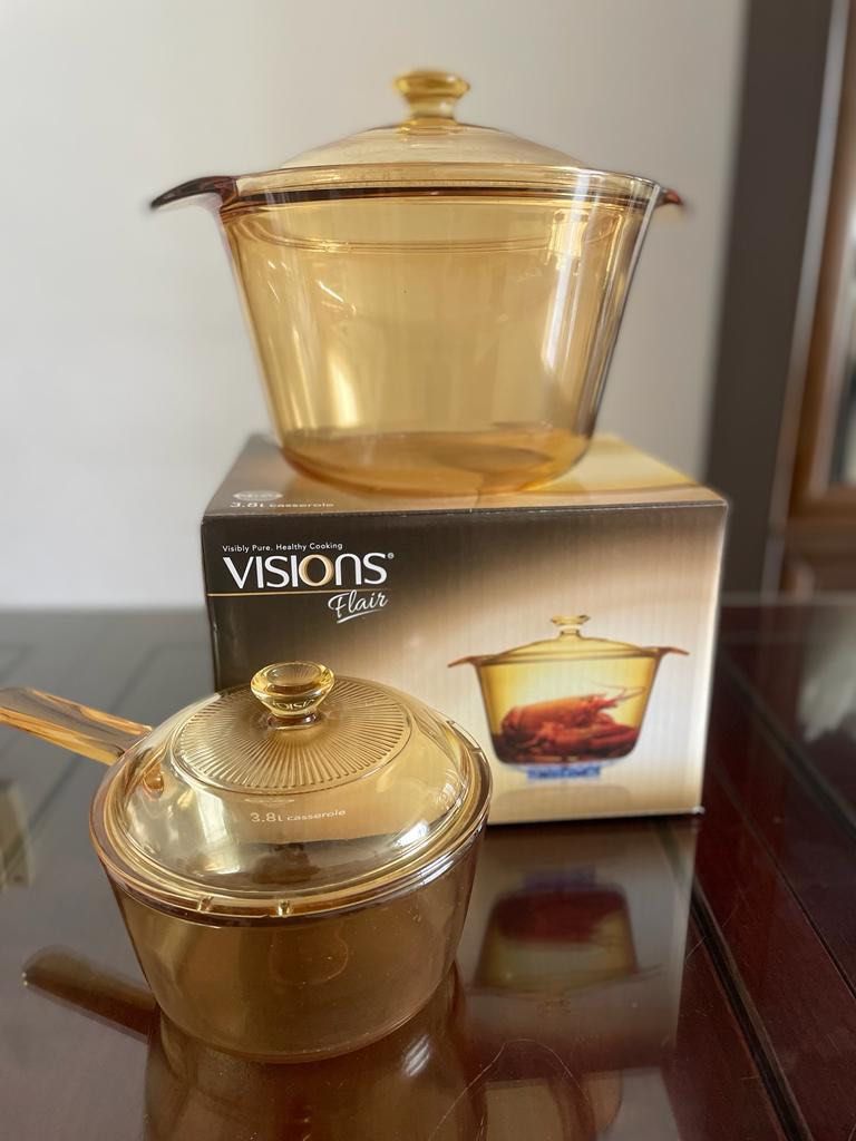 Visions glass cooking pots, Furniture & Home Living, Kitchenware ...