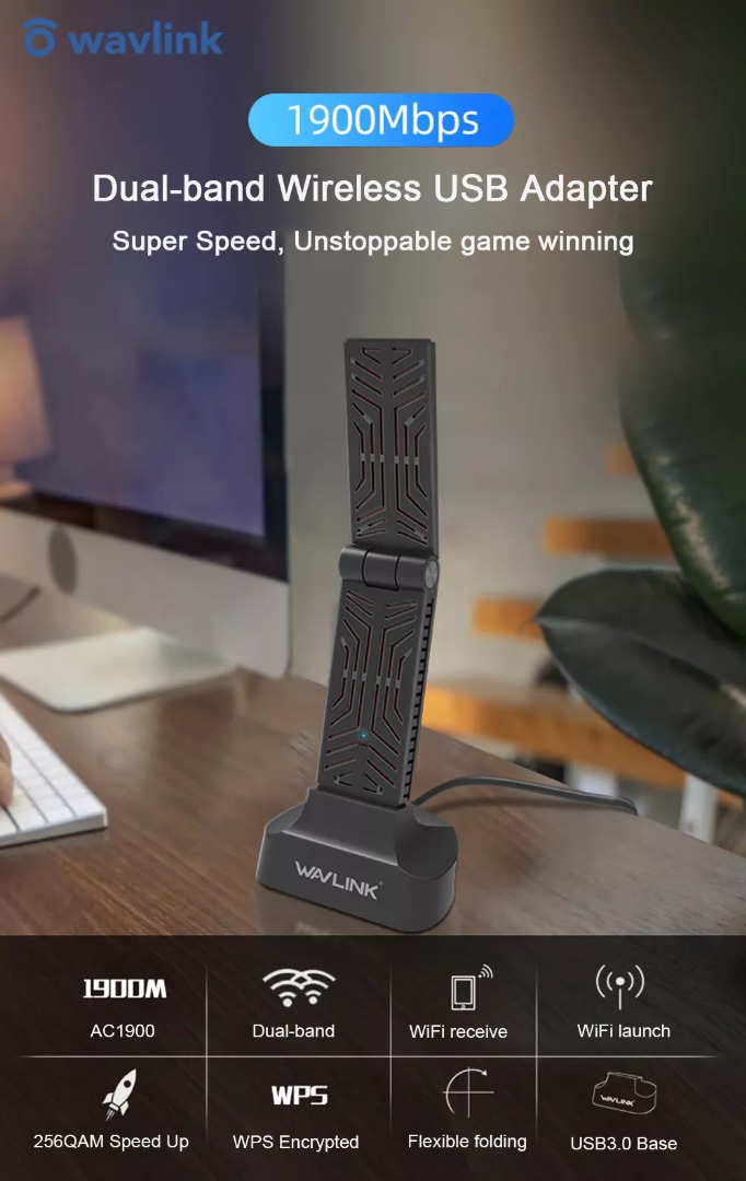 Wavlink AC1900, 4 x 3dBi Internal Antennas, in box, Computers & Tech ...