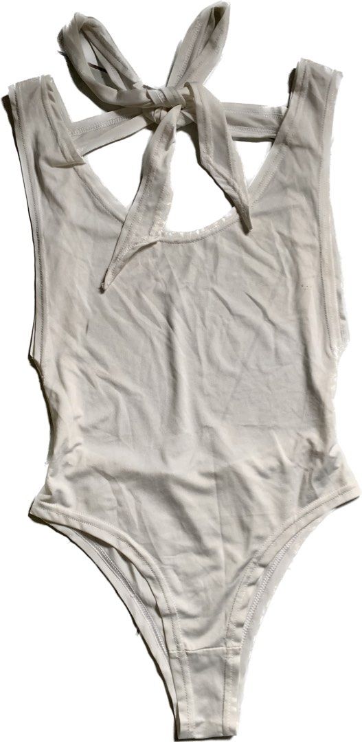 White one piece swimsuit, Women's Fashion, Swimwear, Bikinis ...