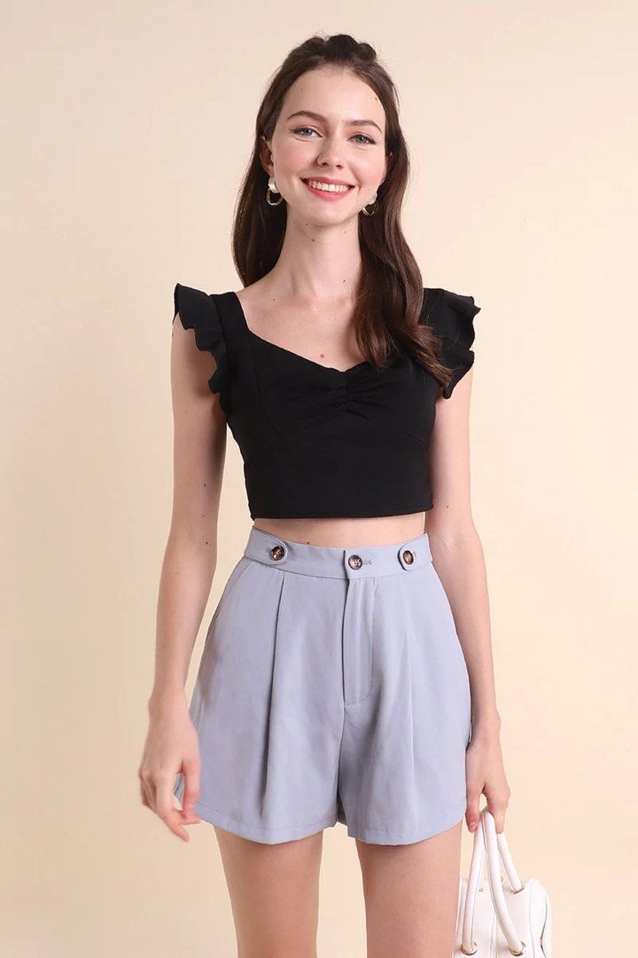 (XS) Neonmello, Petra frilly cropped top, Women's Fashion, Tops ...