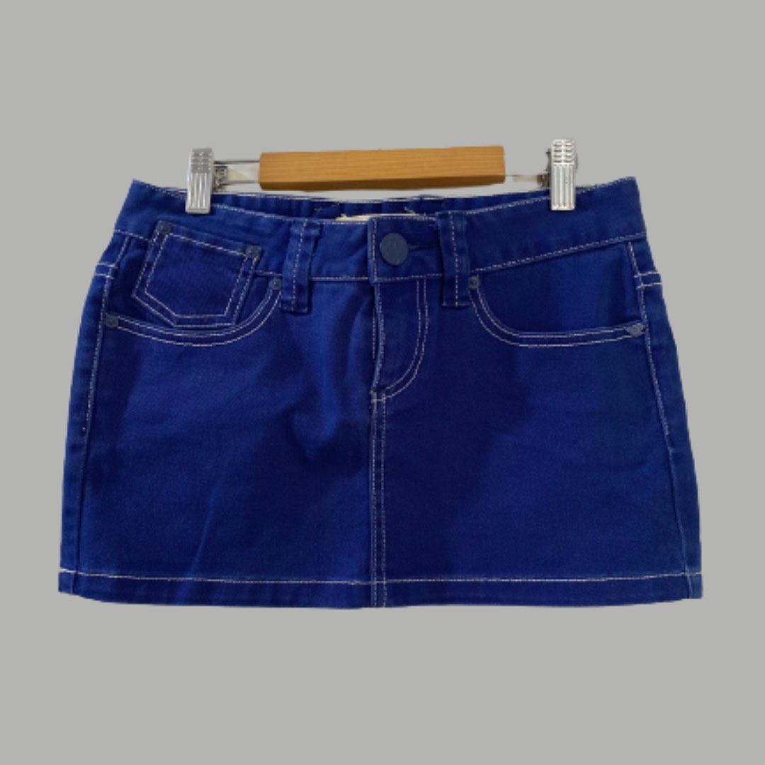 Roxy Micro Mini Blue Denim Skirt Womens Fashion Bottoms Skirts On Carousell