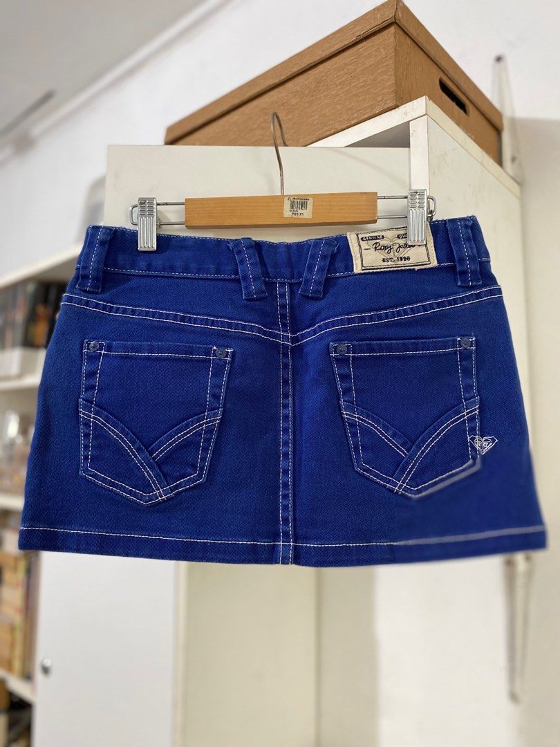 Roxy Micro Mini Blue Denim Skirt, Women's Fashion, Bottoms, Skirts on ...
