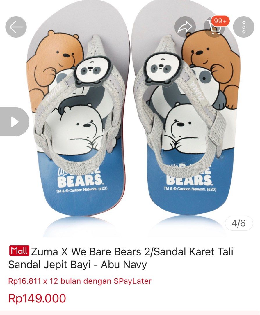 Zuma X We Bare Bears Sandal Anak Preloved, Bayi & Anak, Mainan & Baby ...