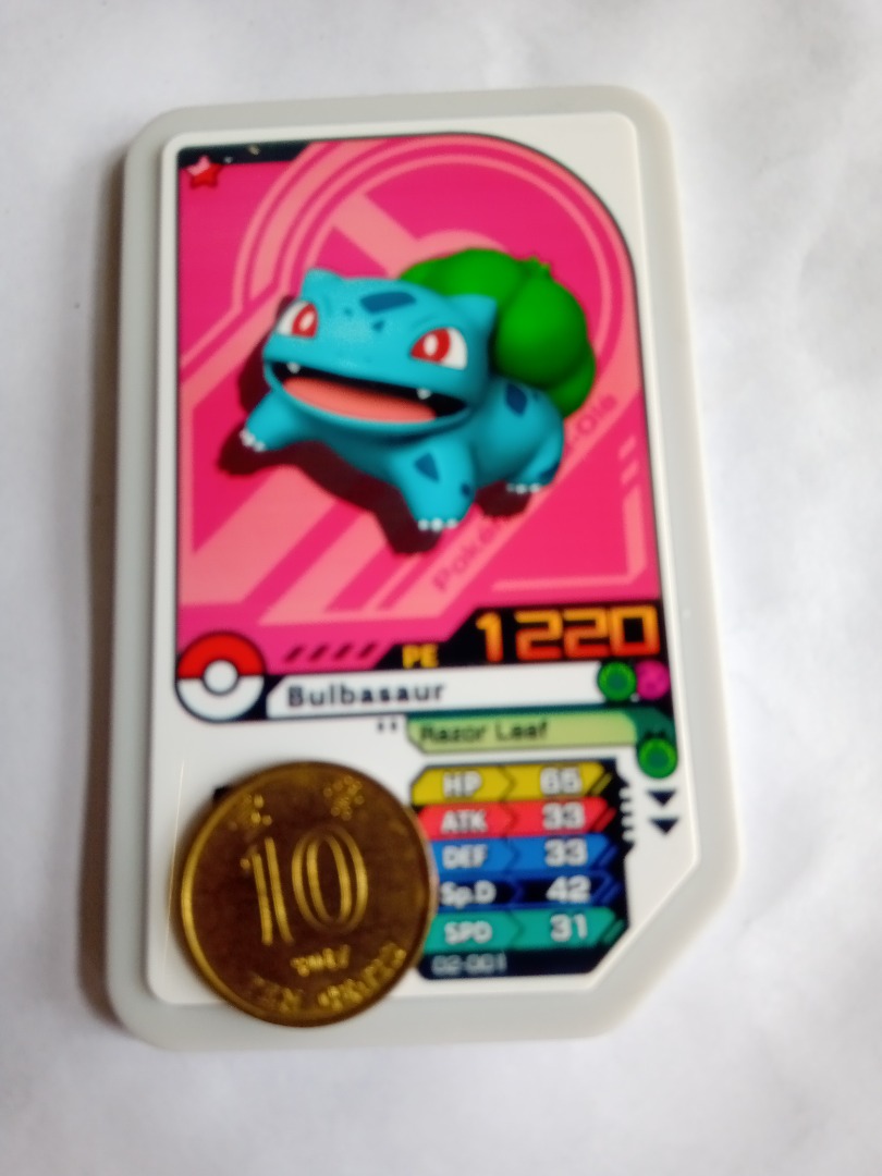 港版 冒險樂園 Pokemon GaOle 第二彈 1星咭 02-001 妙蛙種子。, 興趣及遊戲, 玩具 & 遊戲類 - Carousell
