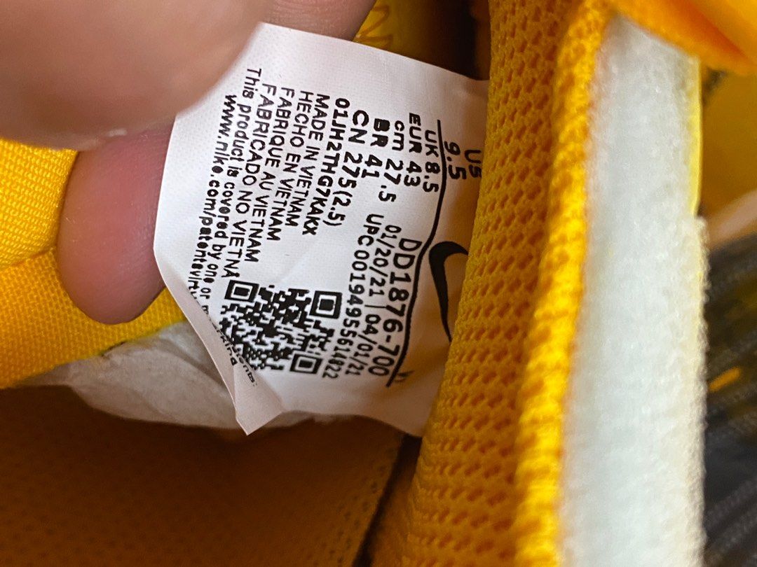 全新 NIKE Air Force 1 Low OFF WHITE ICA University Gold US9.5, 男裝, 鞋, 波鞋 ...