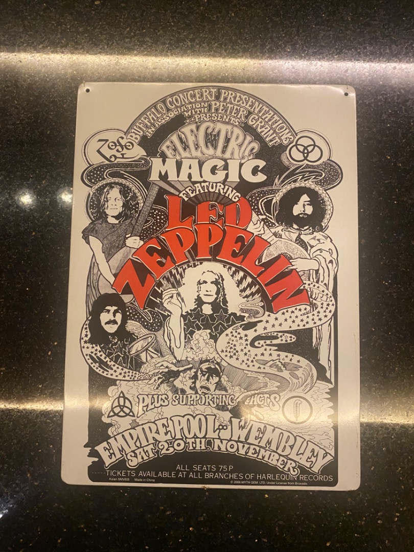 A4 tin Led Zeppelin, electric magic display sign, Hobbies & Toys, Music ...