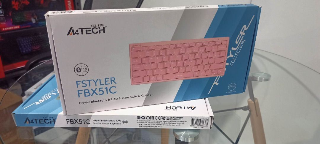 A4Tech Fstyler FBX51C Bluetooth & 2.4G Scissor Switch Keyboard Baby ...