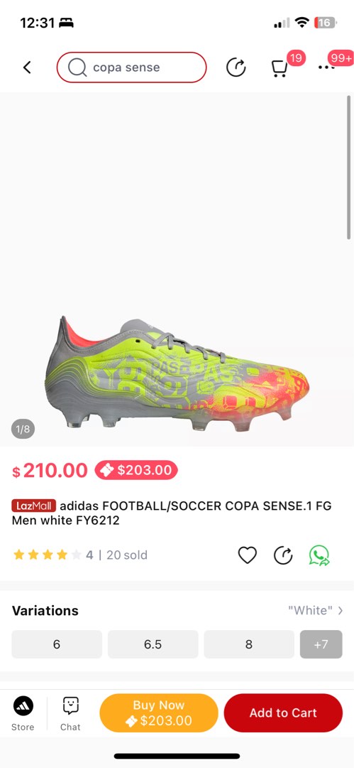 Adidas Copa.1 Sense FG First Grade, Sports Equipment, Sports & Games ...