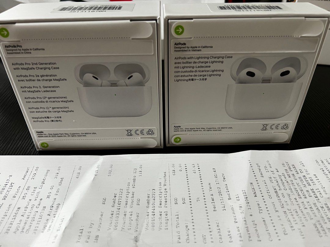 Apple Airpods Pro 2nd Gen & Airpod 3rd Gen with lighting charging case ...