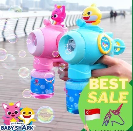 Baby Shark Pinkfong Bubble Kids Toy Gun Bubble Auto Blow Toys for Kids ...