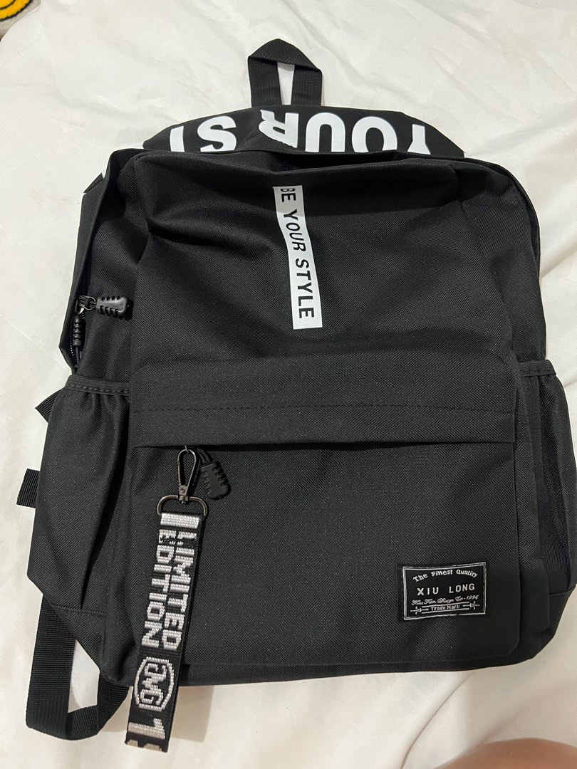 Black Korean Bagpack, Men's Fashion, Bags, Backpacks on Carousell