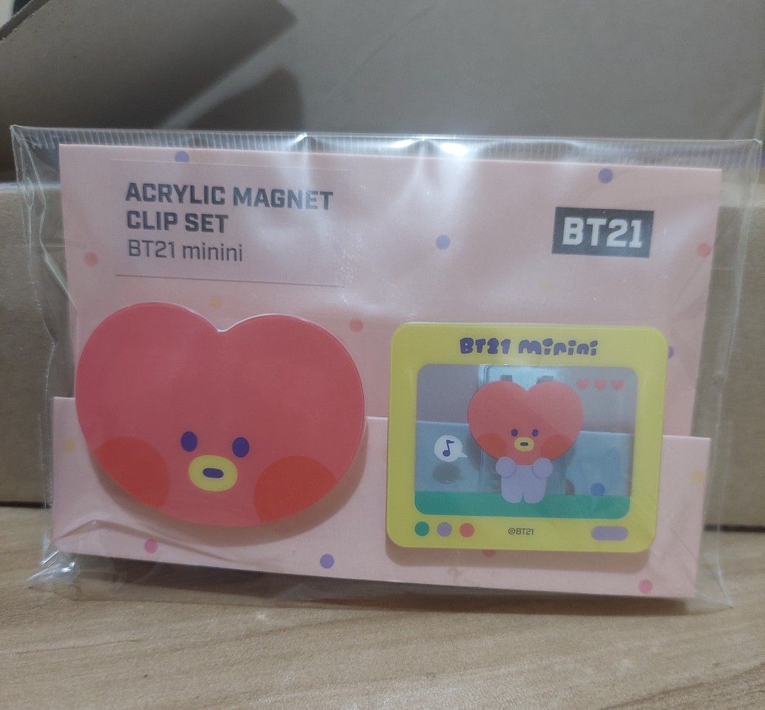 BT21 Tata Acrylic Magnet Clip Set, Hobbies & Toys, Memorabilia ...