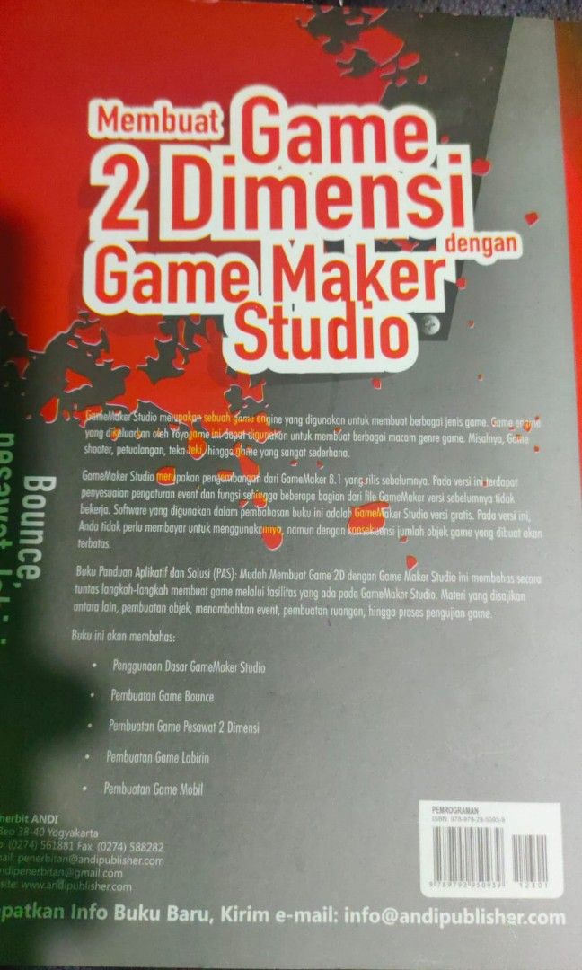 Buku membuat game 2 dimensi studio maker, Buku & Alat Tulis, Buku di Carousell