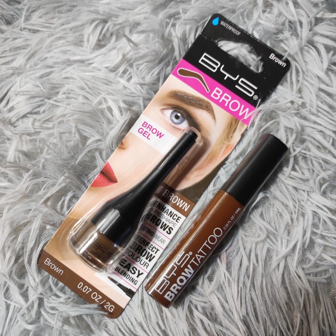 BYS Brow Gel (Brown) and Brow Tattoo, Beauty & Personal Care, Face ...