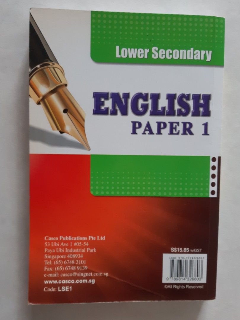 Casco Lower Secondary English Paper 1 Book, Hobbies & Toys, Books ...