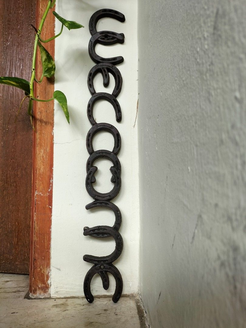 Cast iron welcome sign, Furniture & Home Living, Home Decor, Wall Decor ...