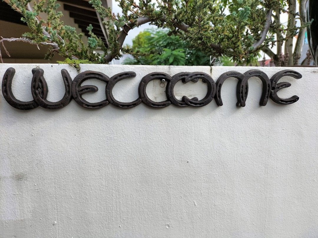 Cast iron welcome sign, Furniture & Home Living, Home Decor, Wall Decor ...