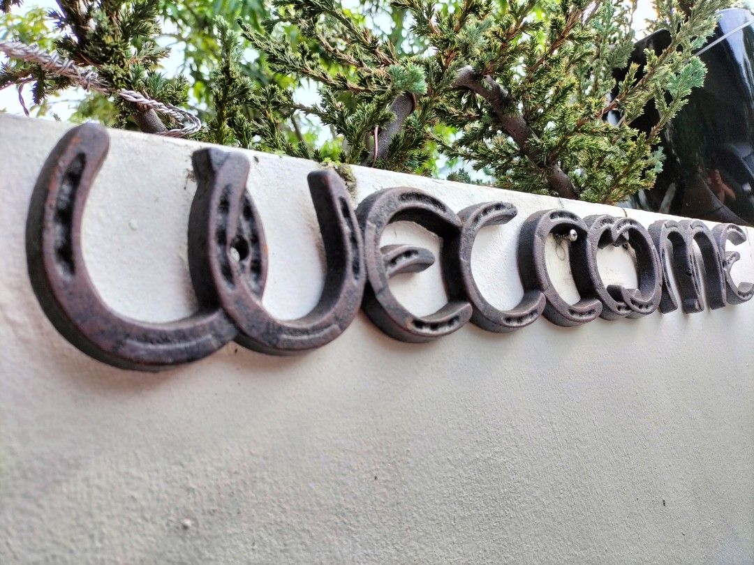 Cast iron welcome sign, Furniture & Home Living, Home Decor, Wall Decor ...