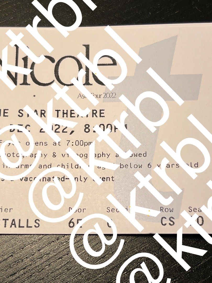 CAT 1 NICOLE NIKI ASIA TOUR 2022 SINGAPORE, Tickets & Vouchers, Event Tickets on Carousell