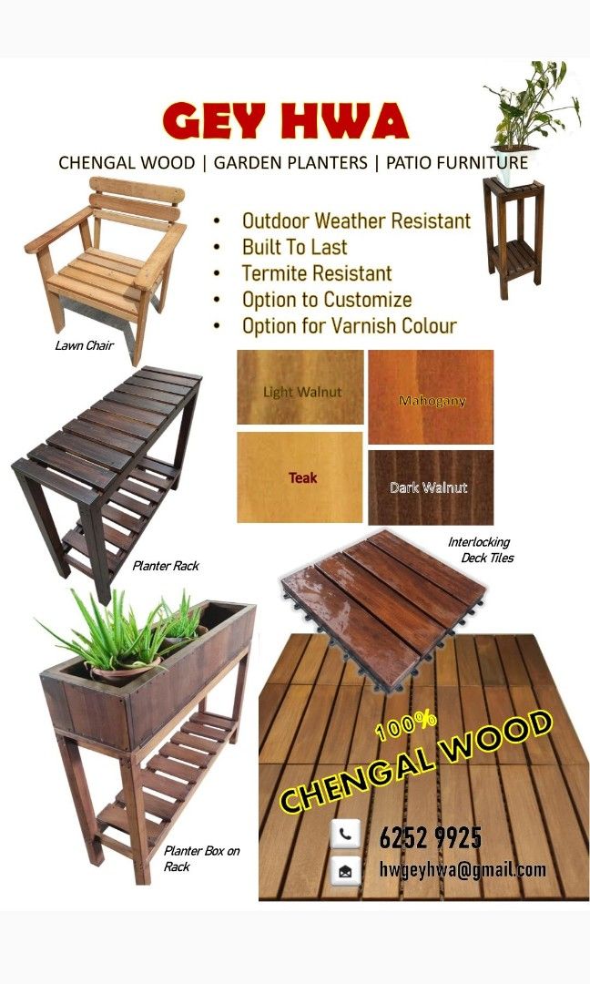 Chengal Planter box, Furniture & Home Living, Gardening, Pots ...