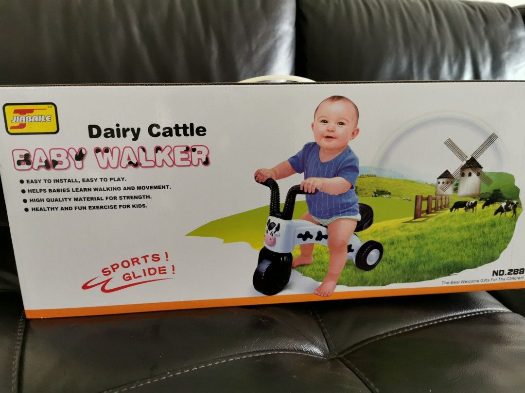 Dairy Cattle Baby Walker, Babies & Kids, Infant Playtime on Carousell